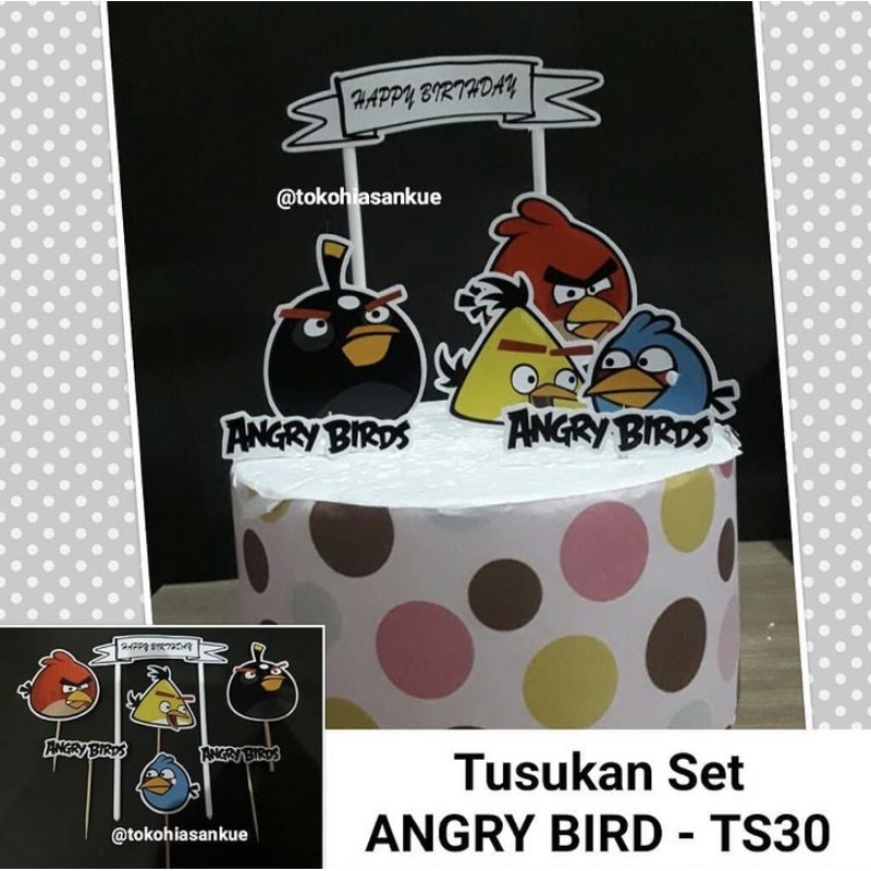 Jual TS30 - Hiasan Kue Cake Topper Karton Angry Burung Birds | Shopee ...