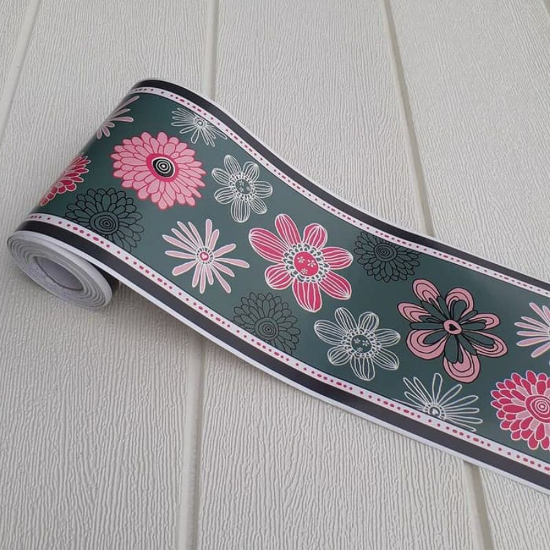 Jual Wall Border Lis Border Sticker Hijau Tua Bunga Matahari | Shopee ...