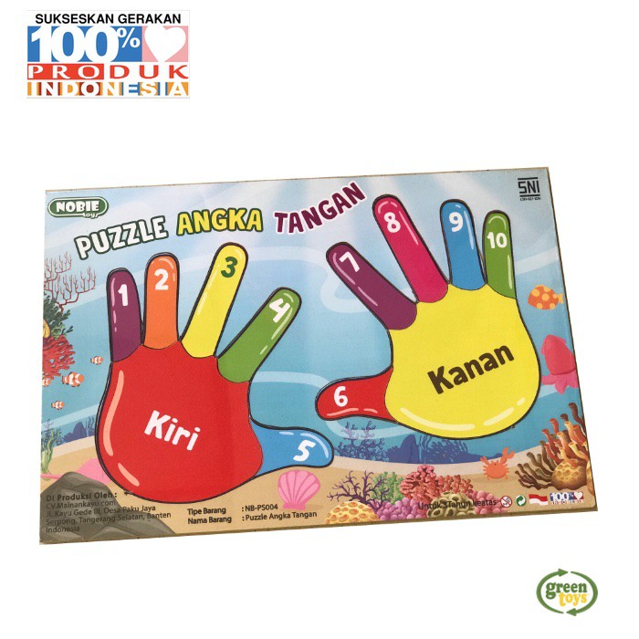 Jual Puzzle Mainan Kayu | Mainan Edukasi Anak | Mengenal Jari Tangan ...