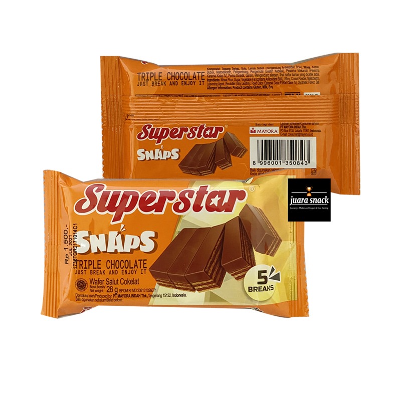 Jual Wafer Cokelat Superstar Snaps 28gr | Shopee Indonesia