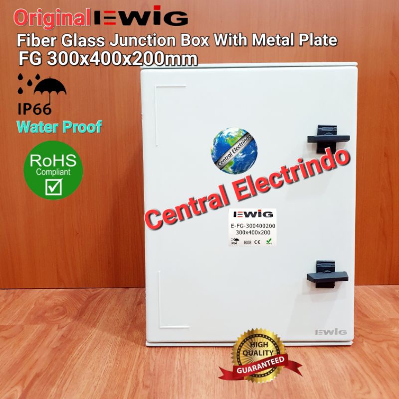 Jual Fiber Glass Junction Box Panel FG 300×400×200mm EWIG With Metal ...