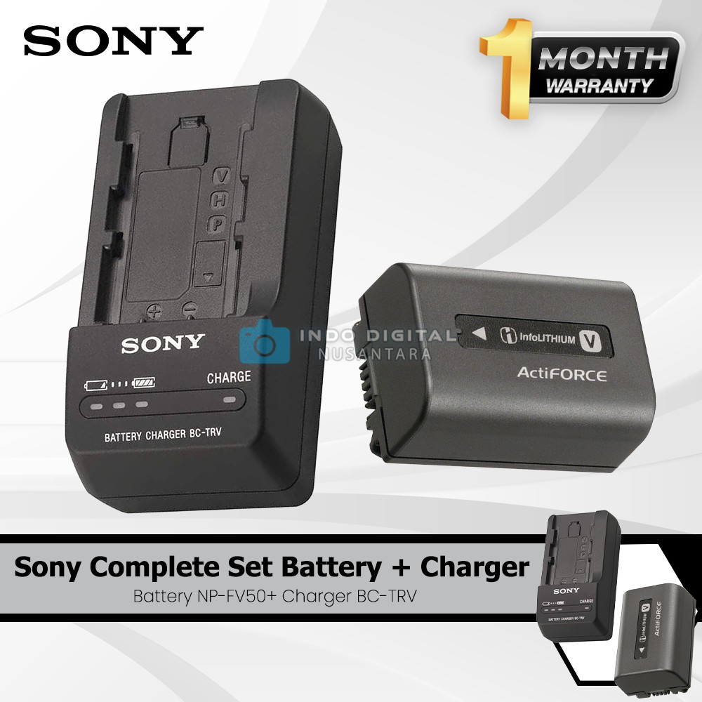 Jual PAKET BATERAI SONY NP-FV50 + CHARGER BC-TRV | Shopee Indonesia