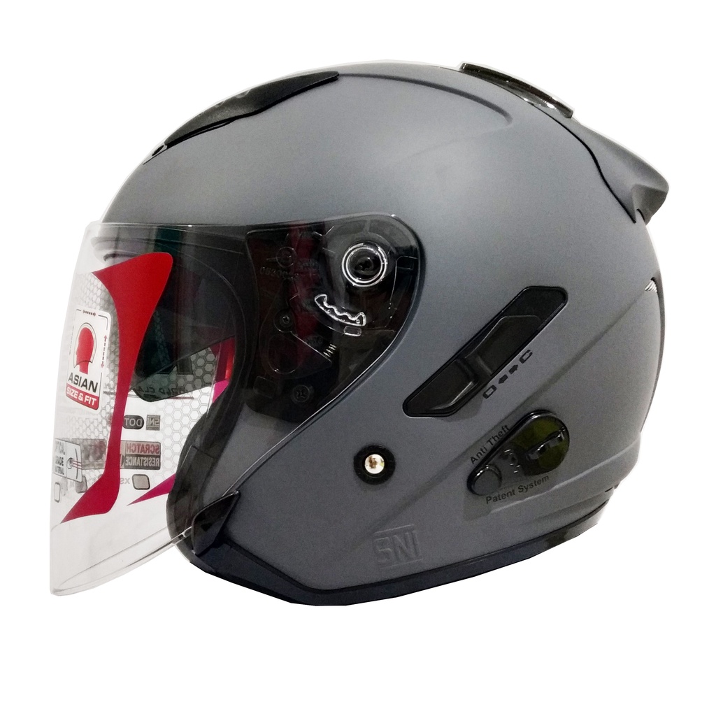 Jual HELM KYT GALAXY FLAT R SOLID GORILLA GREY MATT DOUBLE VISOR ...