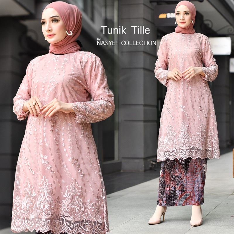 Jual SET TUNIK TILLE KEBAYA MODERN - SETELAN TUNIK -SETELAN BROKAT ...