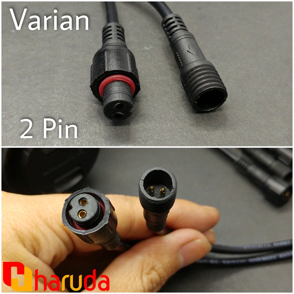 Jual Socket Mini / Connector Waterproof IP65 2 Pin 3 Pin Hitam | Shopee ...