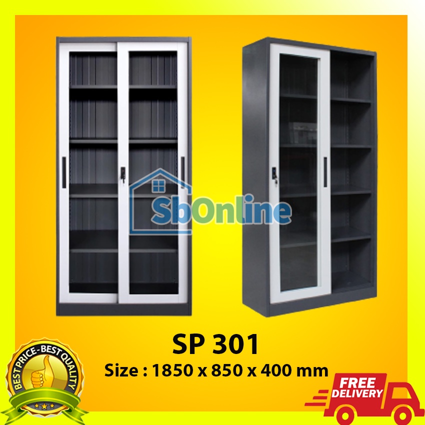 Jual Lemari Arsip Besi Pintu Kaca Sliding Door - SP 301 | Shopee Indonesia