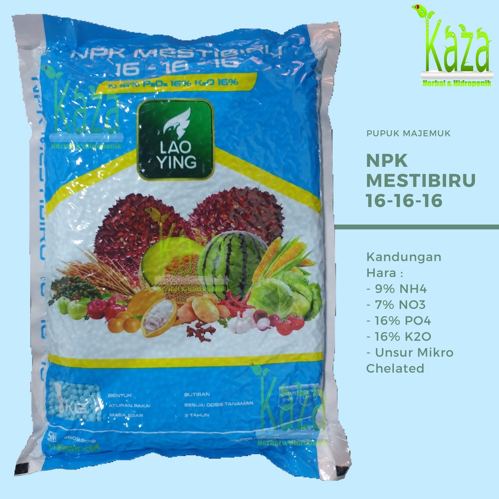 Jual Pupuk NPK Mestibiru Lao Ying 16-16-16 Mestindo 1 kg | Shopee Indonesia