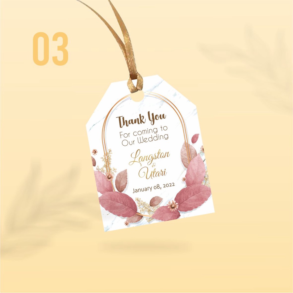 Jual Hang Tag Souvenir 4x5,5 cm / Engagement / Wedding/ Hang Tag Ucapan ...