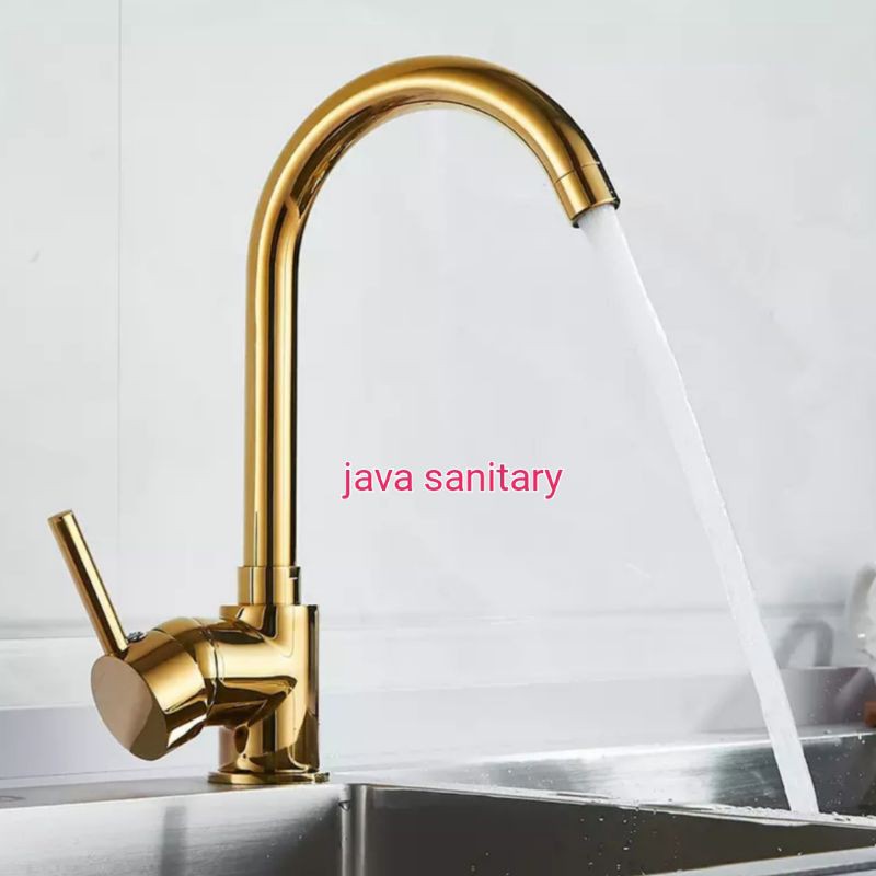 Jual Kran Wastafel Gold Chrome MIXER Panas Dingin/Kran Kitchen Sink ...