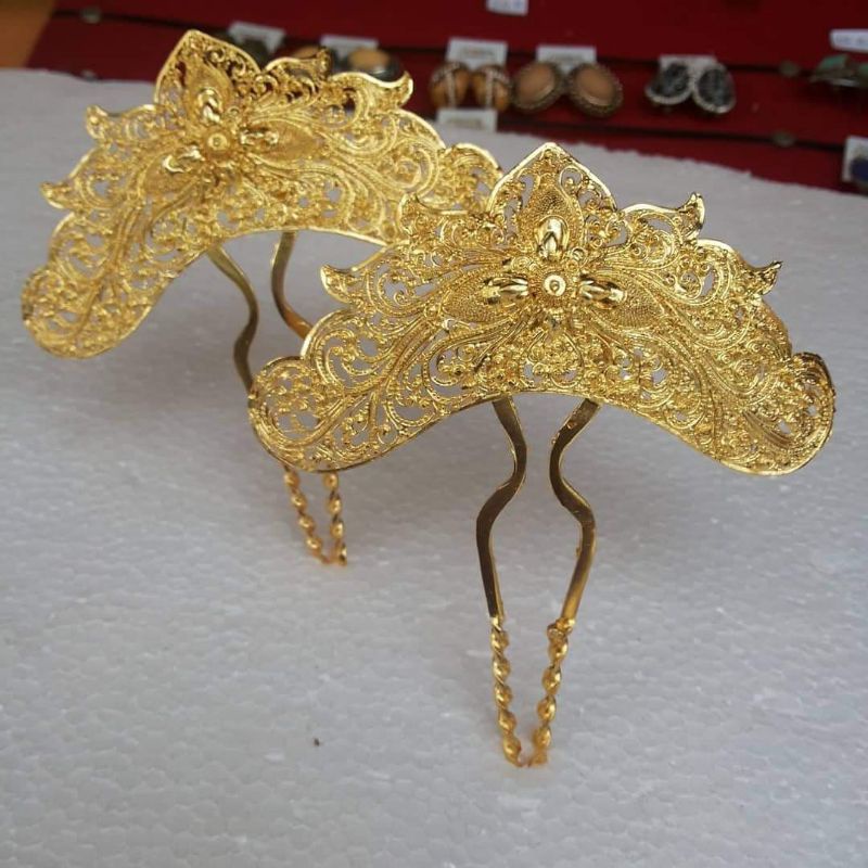 Jual tusuk konde bahan alpaka bali lapis emas | awet dan murah | simple ...