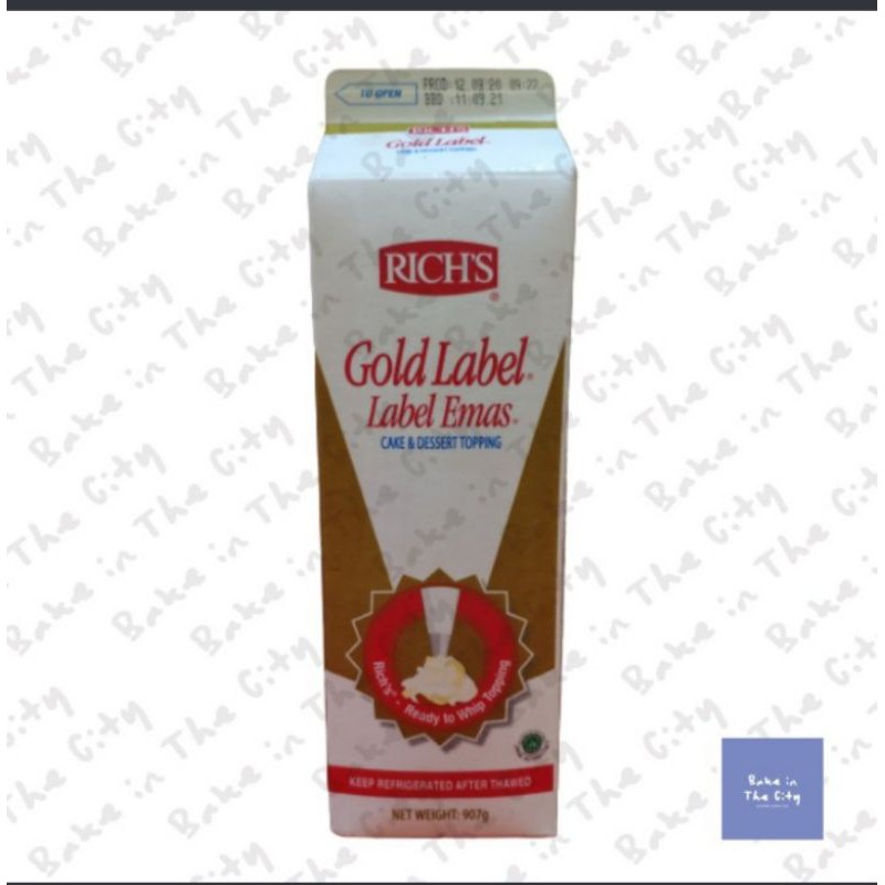Jual Whipping Cream RICH Gold Label - 907gr | Shopee Indonesia