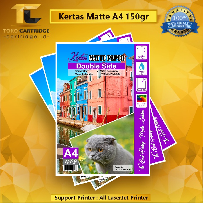 Jual Kertas Matte Paper Double Side A4 150gsm, Kertas Matte Printer A4 ...
