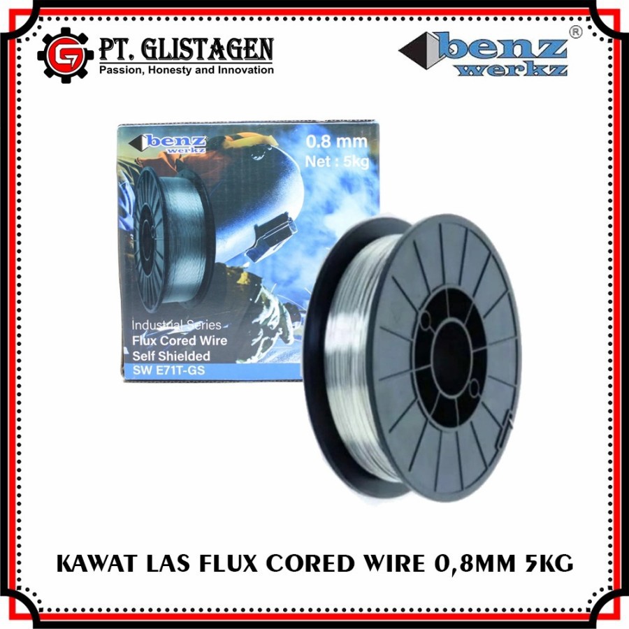 Jual Kawat Las CO2 Flux Core Wire MIG 0.8MM 5Kg E71T-GS Tanpa Gas CO2 Benz | Shopee Indonesia