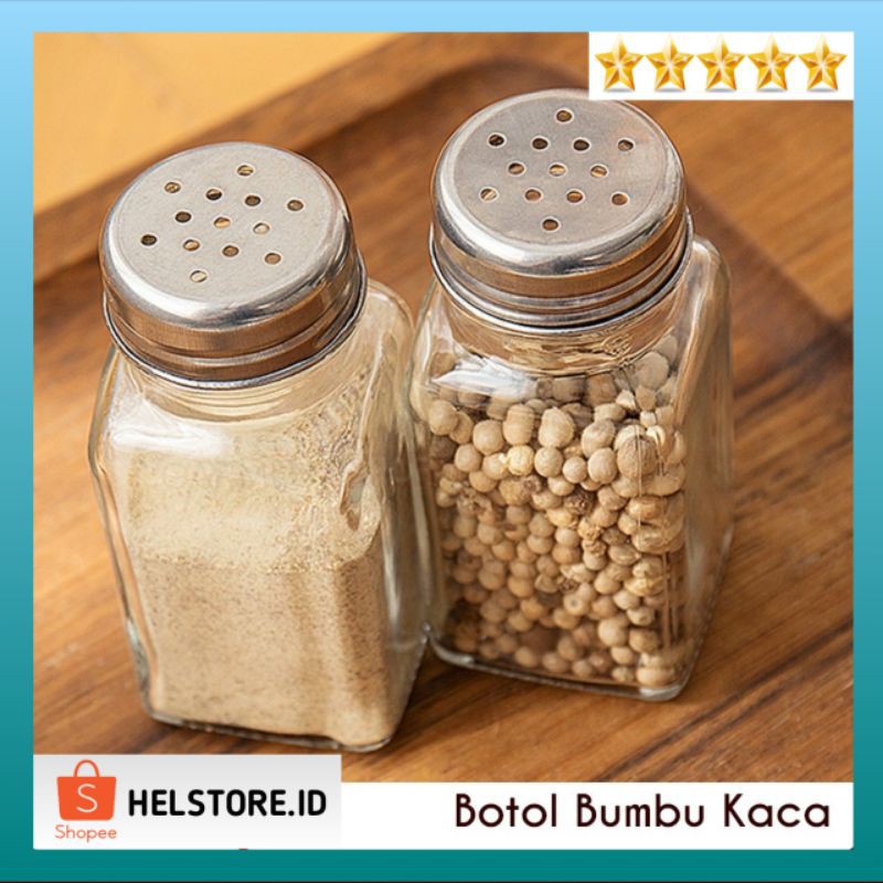 Jual TEMPAT BUMBU DAPUR BOTOL KACA TABUR / Tempat Penyimpanan Bumbu ...