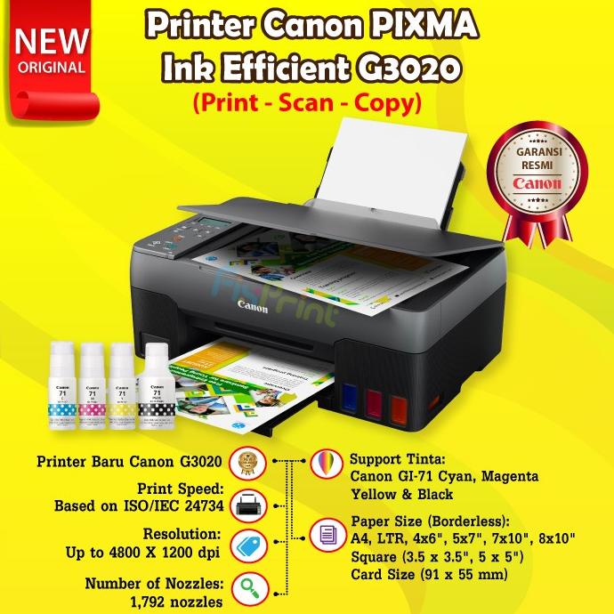 Jual Printer Canon Ink Tank G3020 Print Scan Copy Aio Wifi Pengganti ...