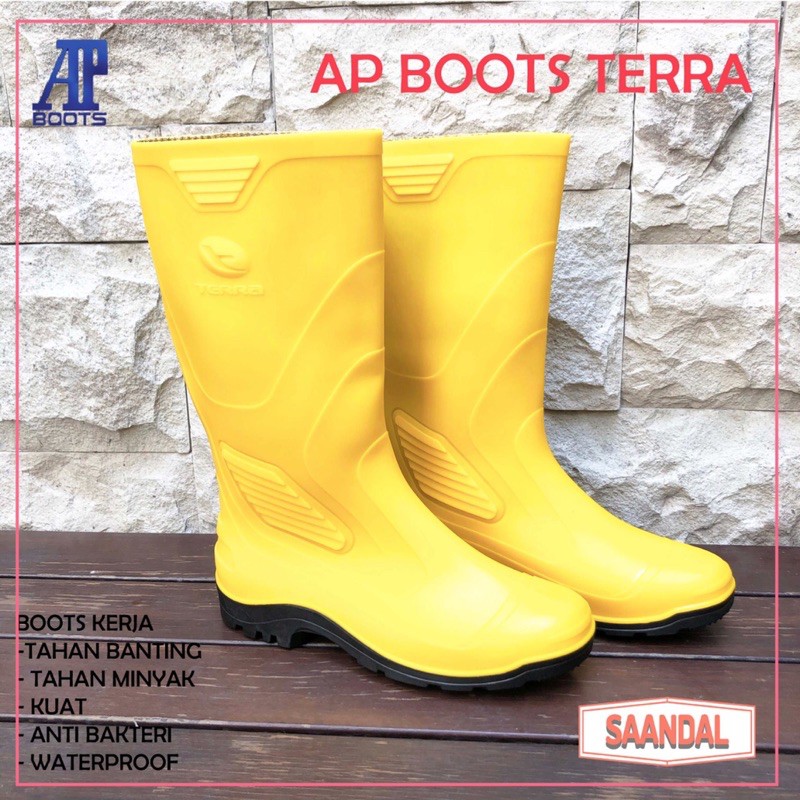 Jual Sepatu Boots Tinggi AP Terra Eco 3 Safety Boots APD Kuning (BISA ...