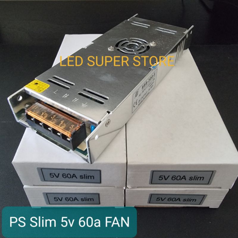 Jual Power Supply Switching 5V 60A Slim body tipis ADA FAN | Shopee Indonesia