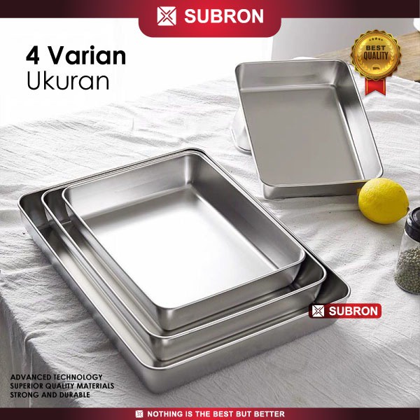 Jual SUBRON Nampan 35X28 40X32 Stainless Tray Tebal Multifungsi Tempat ...