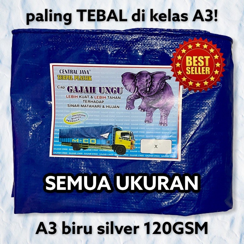 Jual Terpal A3 (Per Meter) Biru Silver Cap Gajah Ungu Original 100% ...