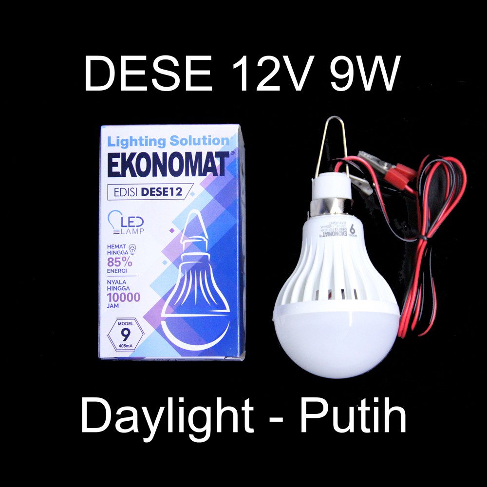 Jual Lampu LED DC 12 Volt 12V 12Volt Ekonomat DESE 9 Watt 9W 9Watt Aki Accu | Shopee Indonesia