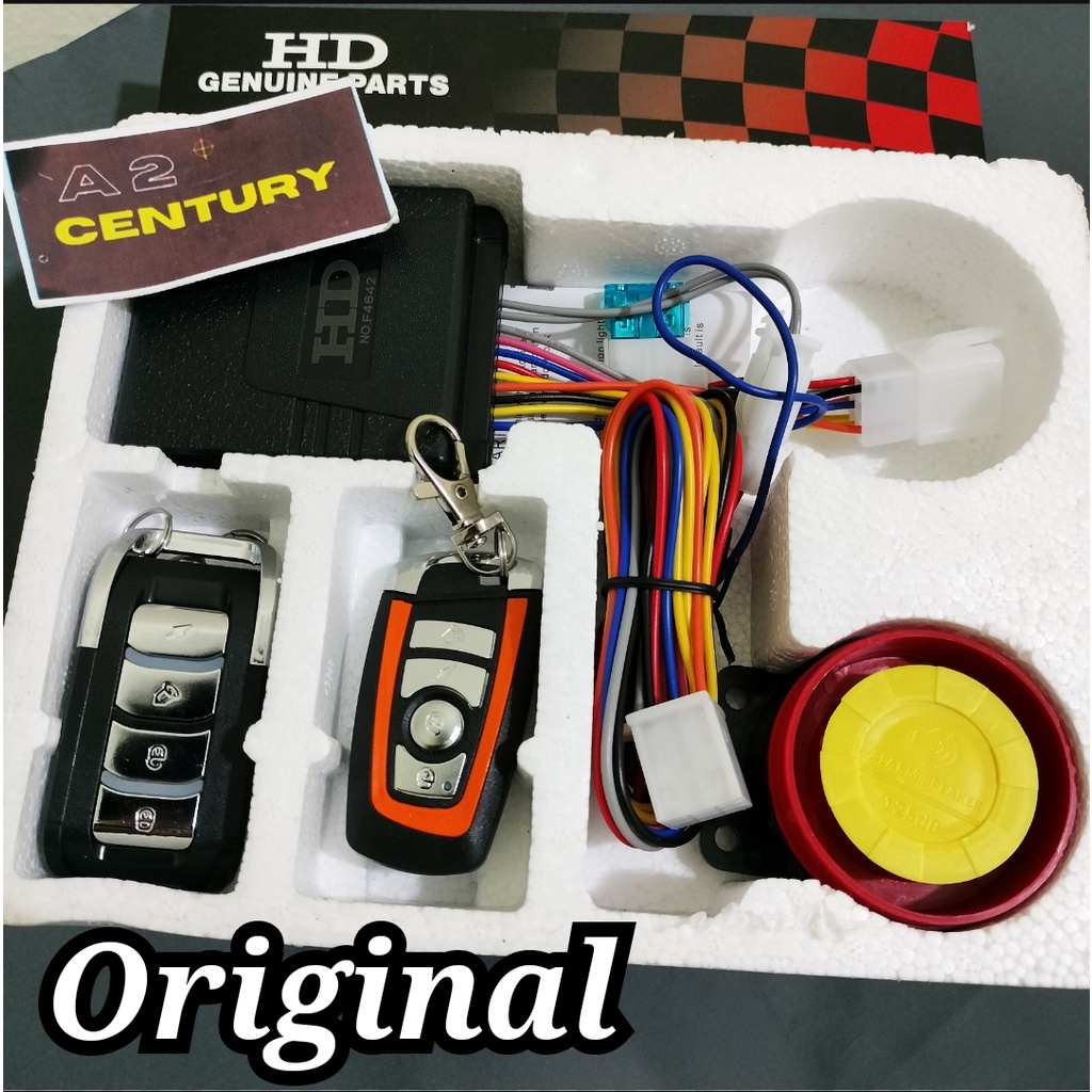 Jual ORIGINAL ALARM SYSTEM REMOT MOTOR ANTI MALING HD / ALARM BUNYIIN MOTOR PAKAI REMOT ...