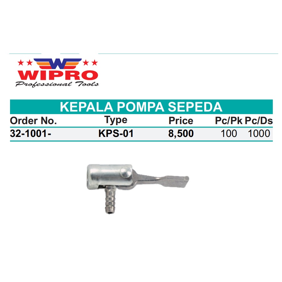 Jual Wipro KPS 01 / KPS01 Air Chuck/Kepala Pompa Ban Sepeda HEAVY DUTY | Shopee Indonesia