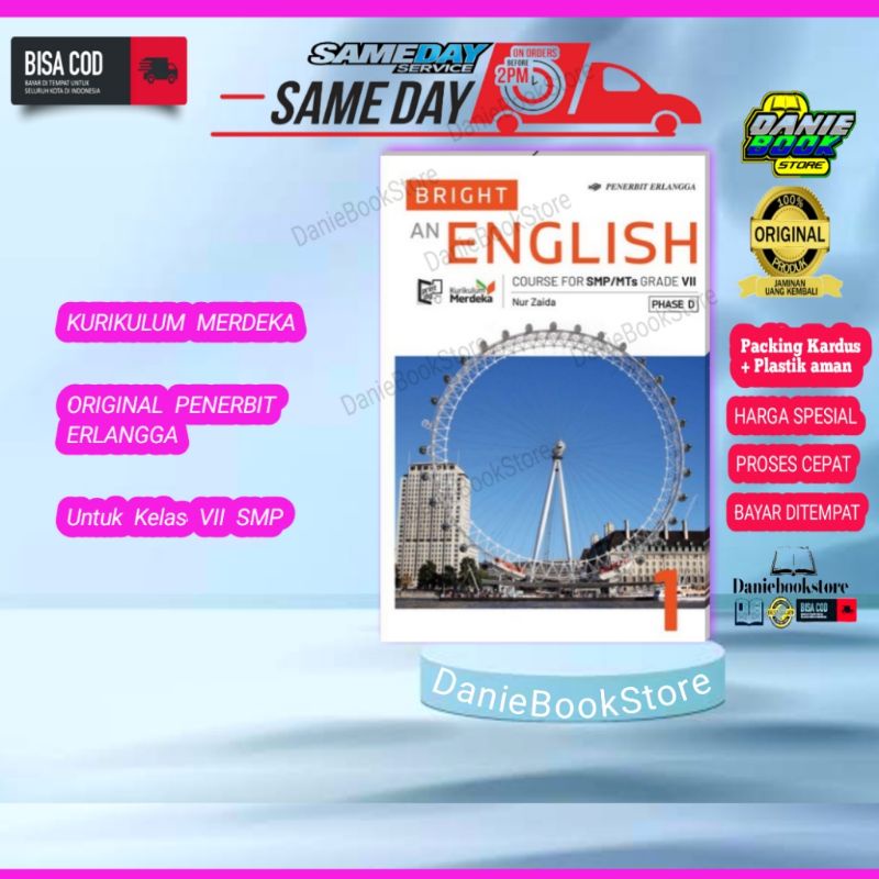 Jual BUKU BRIGHT AN ENGLISH COURSE KELAS VII/ 7 SMP PENERBIT ERLANGGA KURIKULUM MERDEKA | Shopee ...