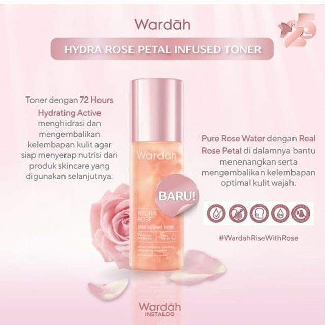 Jual Wardah Hydra Rose Petal Infused Toner 100ml | Shopee Indonesia