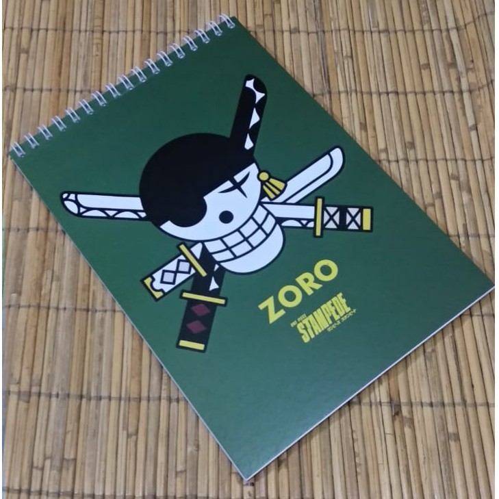 Jual Sketch Book, Note Book, Buku Catatan Anime One Piece Logo Zoro A5 ...