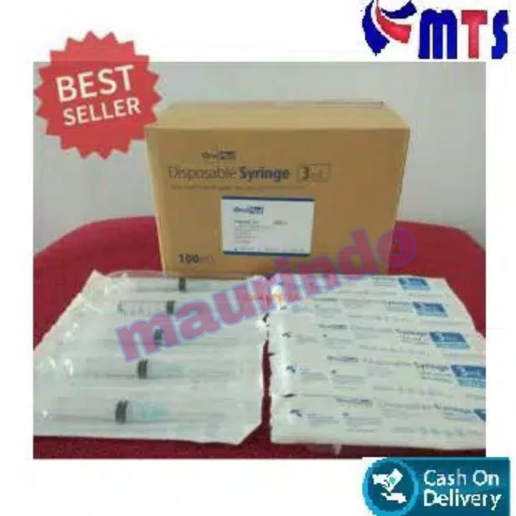 Jual COD - 100pcs Syringe 3 cc Onemed Jarum Suntik 3cc Spuit WITH ...
