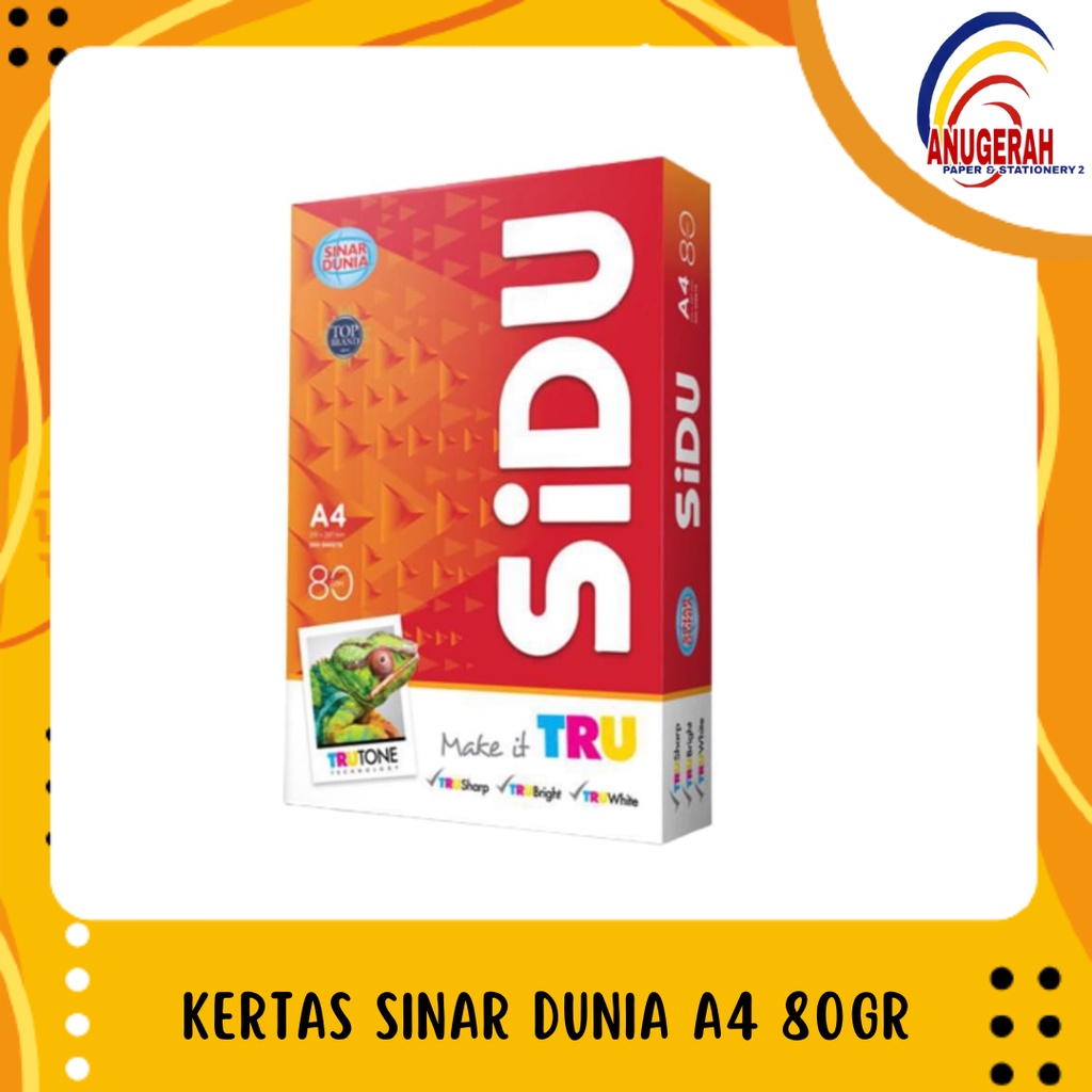 Jual KERTAS HVS SIDU / SINAR DUNIA A4 80gr (RIM) | Shopee Indonesia