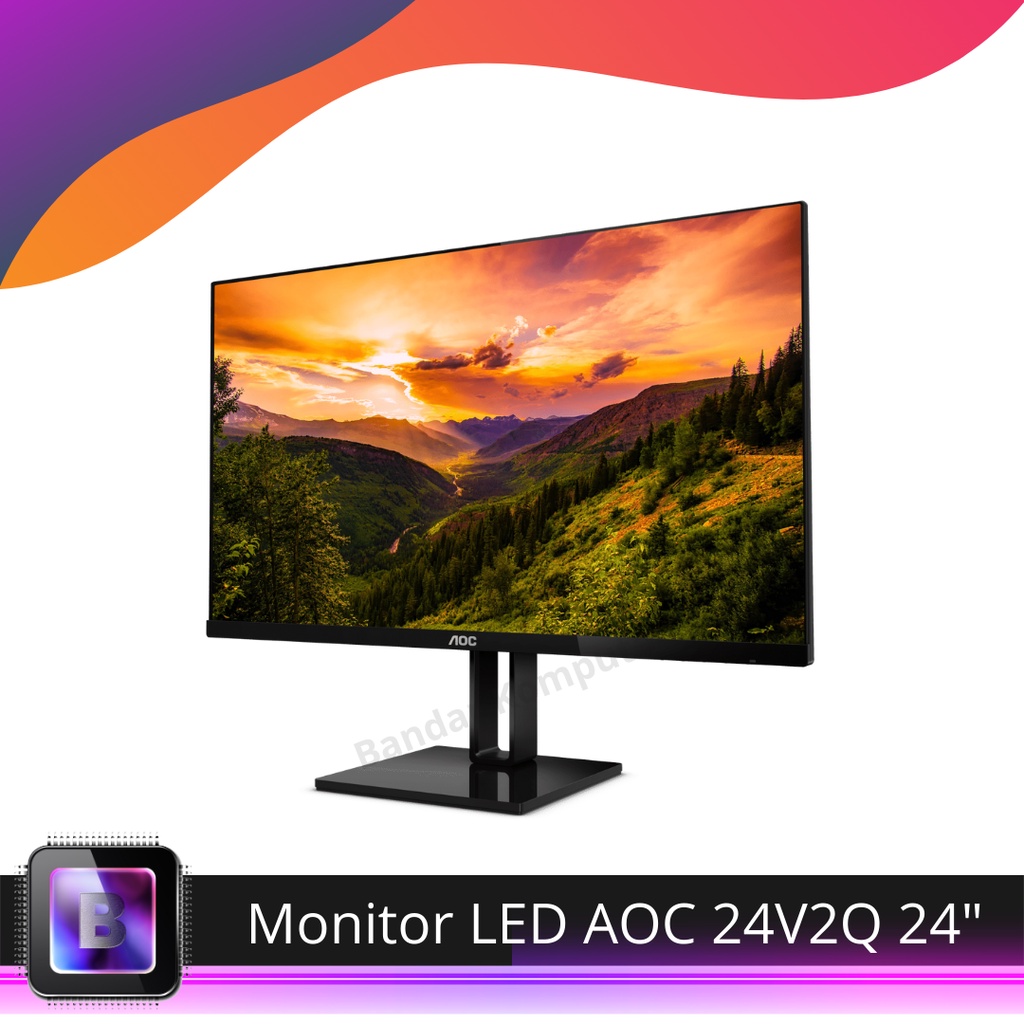 Jual Monitor LED AOC 24V2Q 24" 1920x1080 75Hz IPS HDMI DP AMD FreeSync ...