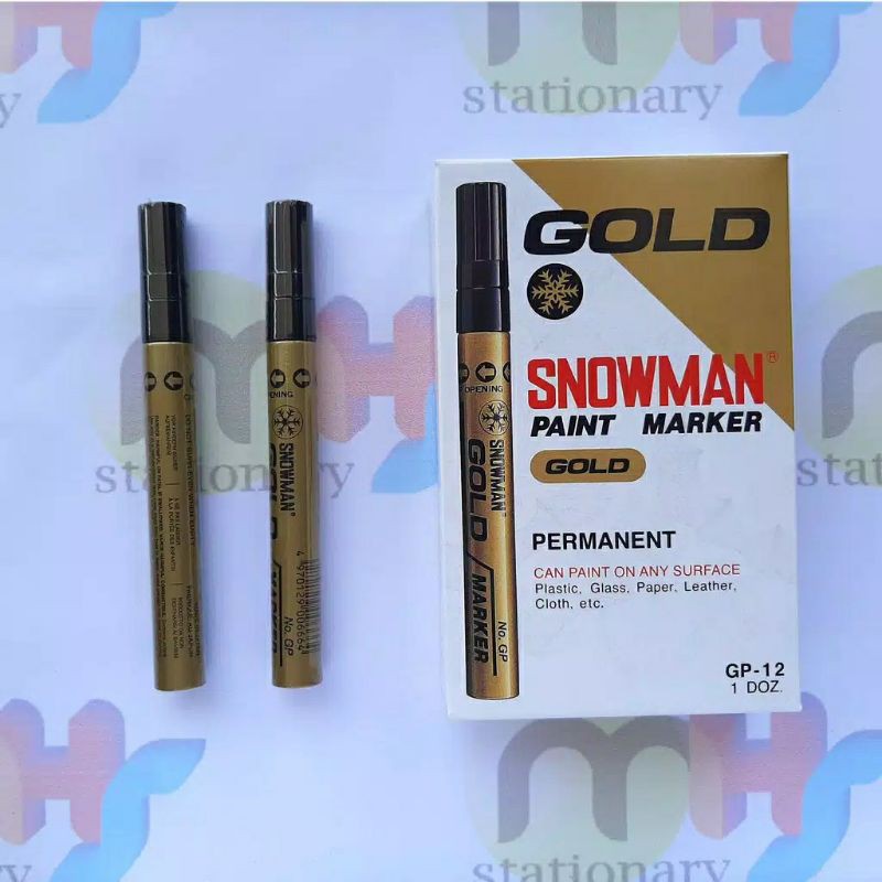 Jual SNOWMAN Spidol Gold marker Permanent ink Emas mata sedang 1Pcs ...