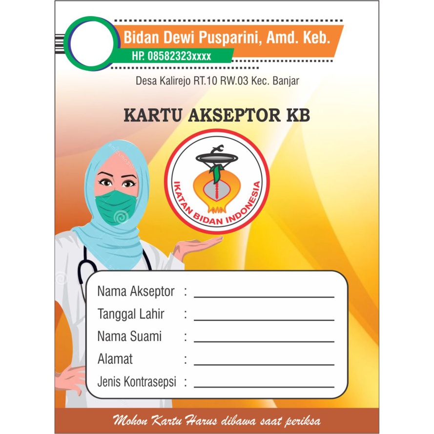 Jual KARTU AKSEPTOR KB MURAH / KARTU KB / BUKU KB / KB (100 lbr ...