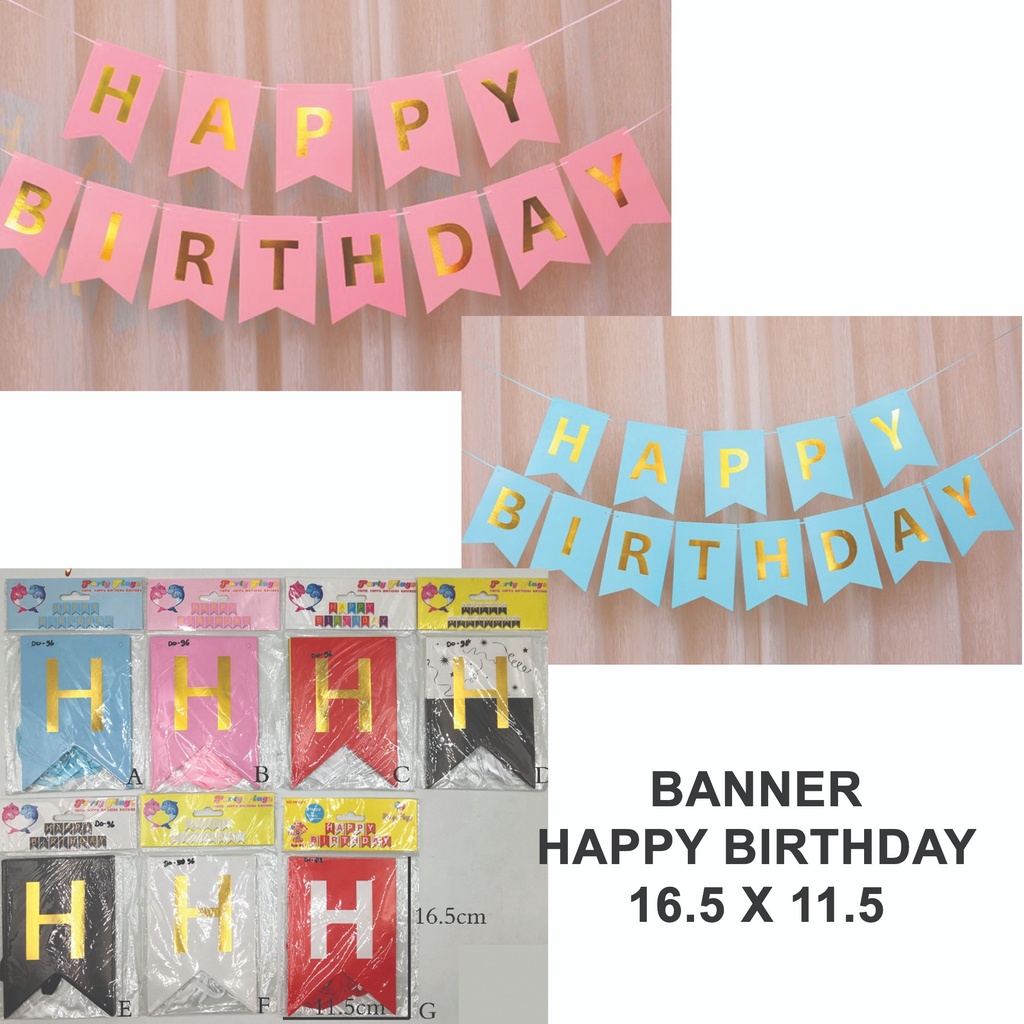 Jual PMJ - BANNER KERTAS HAPPY BIRTHDAY SEGI 5 BANNER HURUF BANNER ...