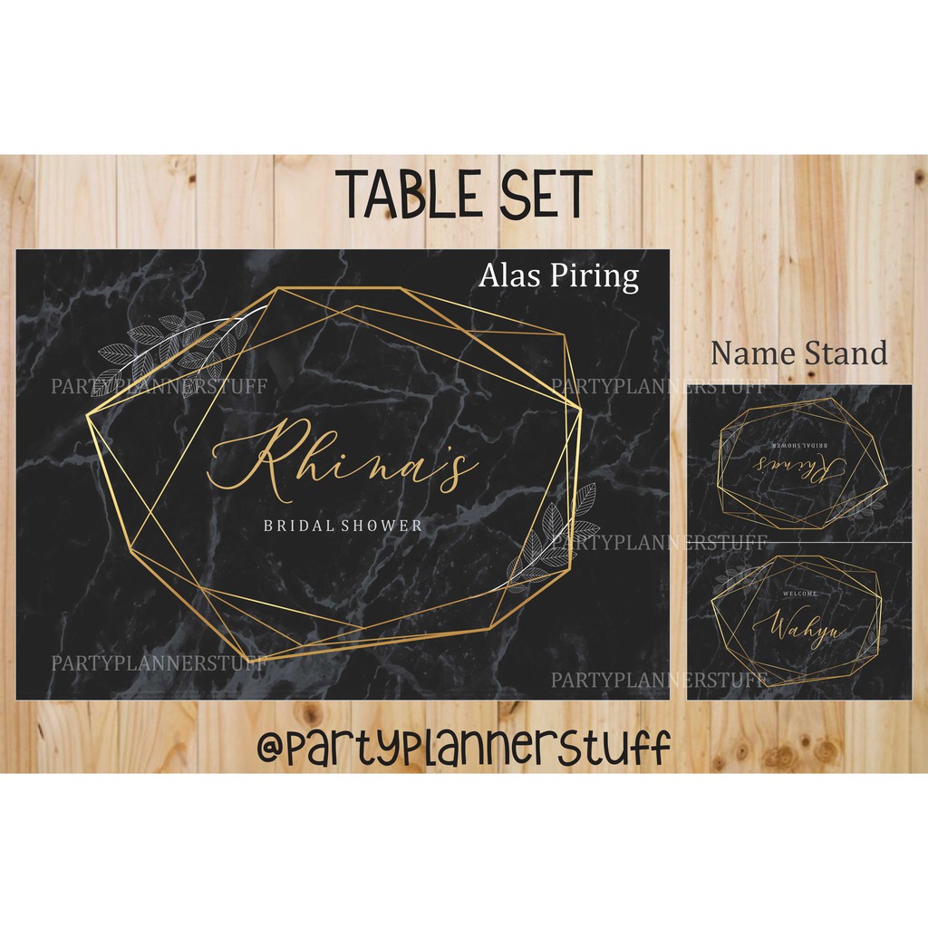 Jual Table set marble perlengkapan dekor meja birthday bash bridal ...