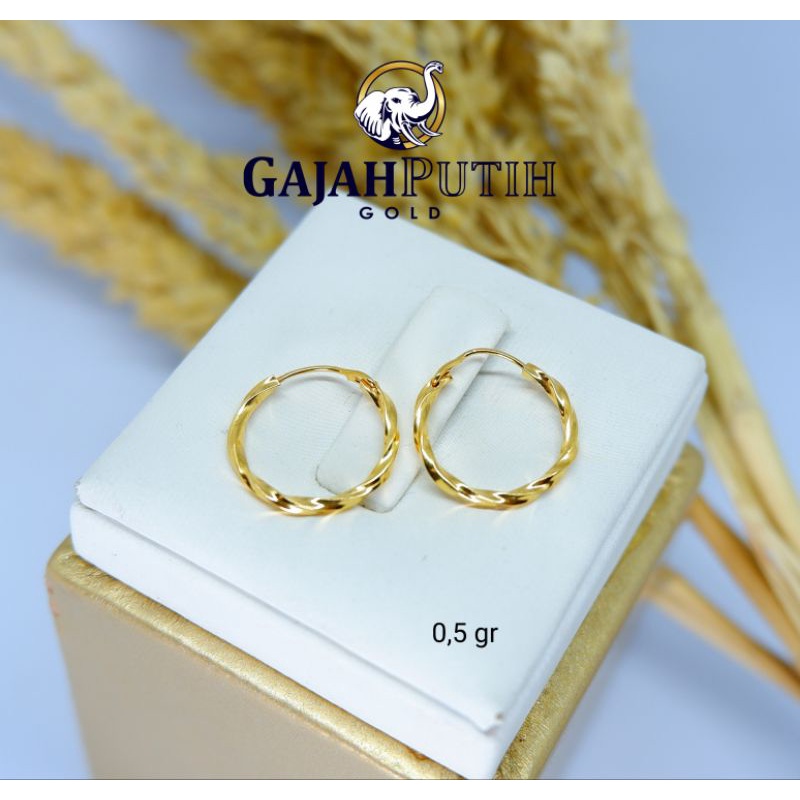 Jual 0,5gr Anting Model Gipsy Ulir Emas Asli kodeO405 | Shopee Indonesia