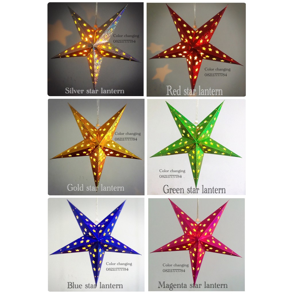 Jual Lampion bintang / Star paper lantern 30 cm | Shopee Indonesia