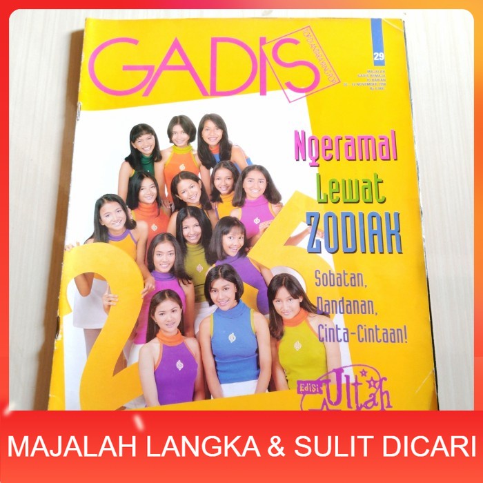Jual Majalah GADIS No.29 Nov 1998 FINALIS GADIS SAMPUL 1998 (RARE ITEM) Langka | Shopee Indonesia