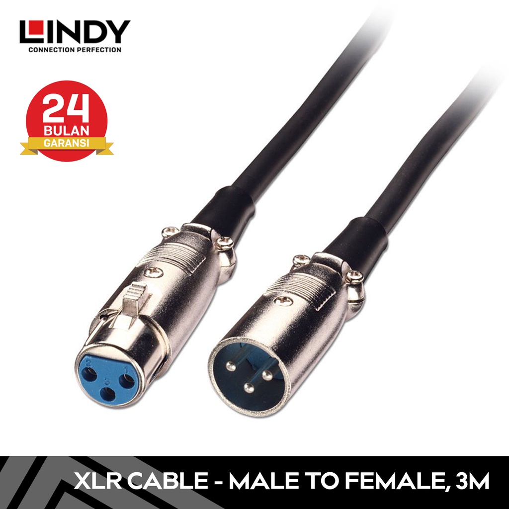 Jual LINDY 3M Kabel XLR Microphone Audio Camera Cable - Male to Female ...