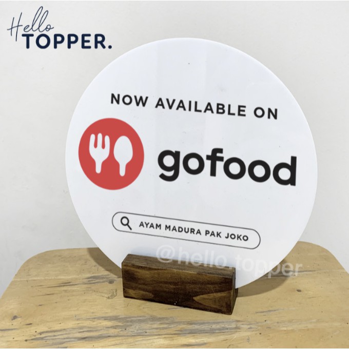 Jual Go Food Sign Akrilik | Table Sign Acrylic Meja Cafe | Shopee Indonesia