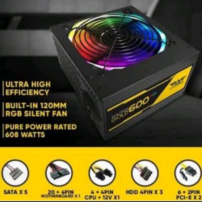 Jual psu Armaggeddon 80 plus voltron gold 600w rgb 80+ gold power supply Gaming Armaggeddon ...