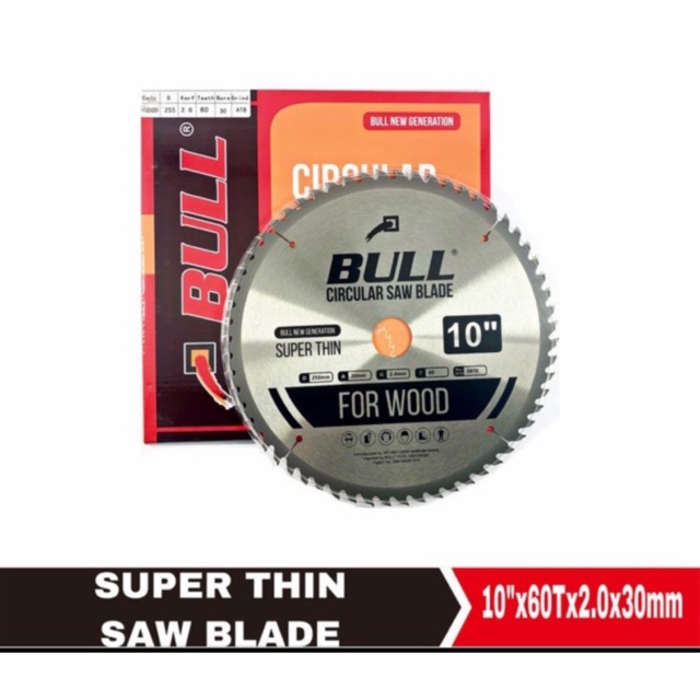 Jual Bull circular saw blade super thin 10 60 T as 30 mm | Shopee Indonesia