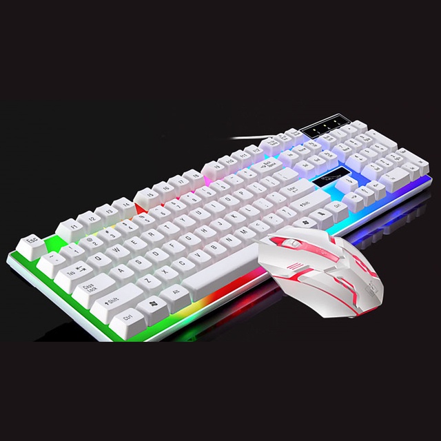 Jual G21B wired keyboard and mouse set, color LED backlight, 104 keys ...