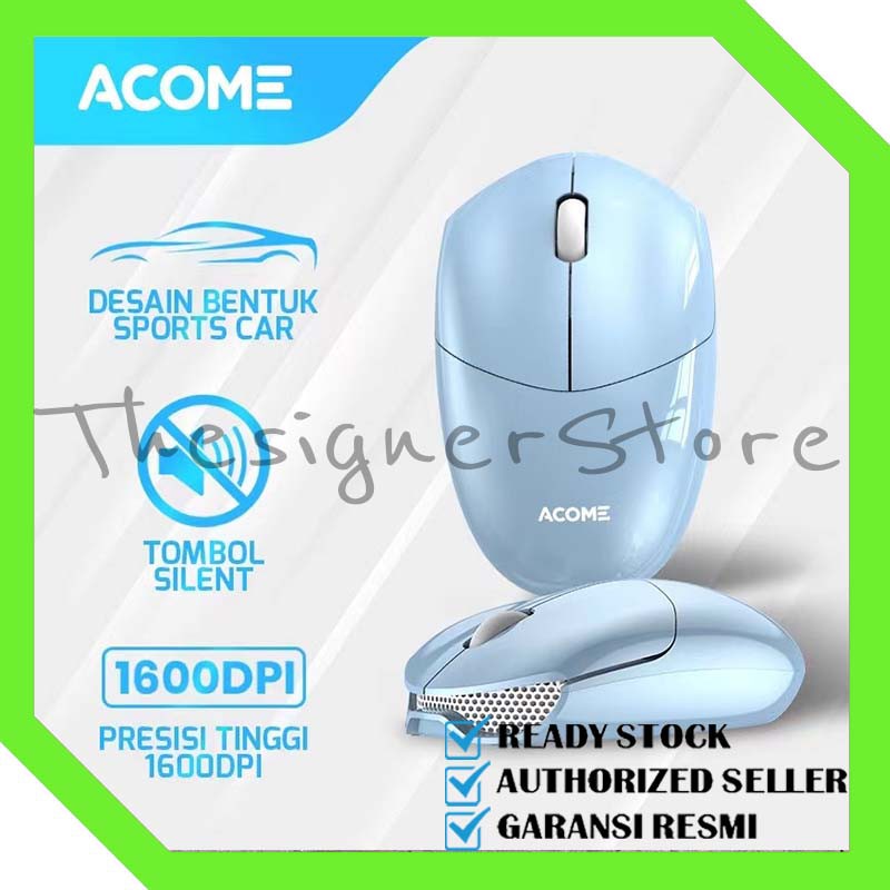 Jual Acome Mouse Wireless Silent Click Desain Sports Car AM200 Garansi ...