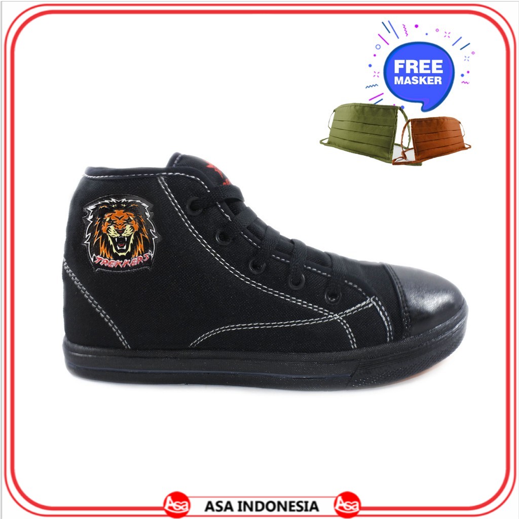 Jual TREKKERS Sneakers Pria / Anak ARS-LION Teens Hitam-Hitam | Shopee ...