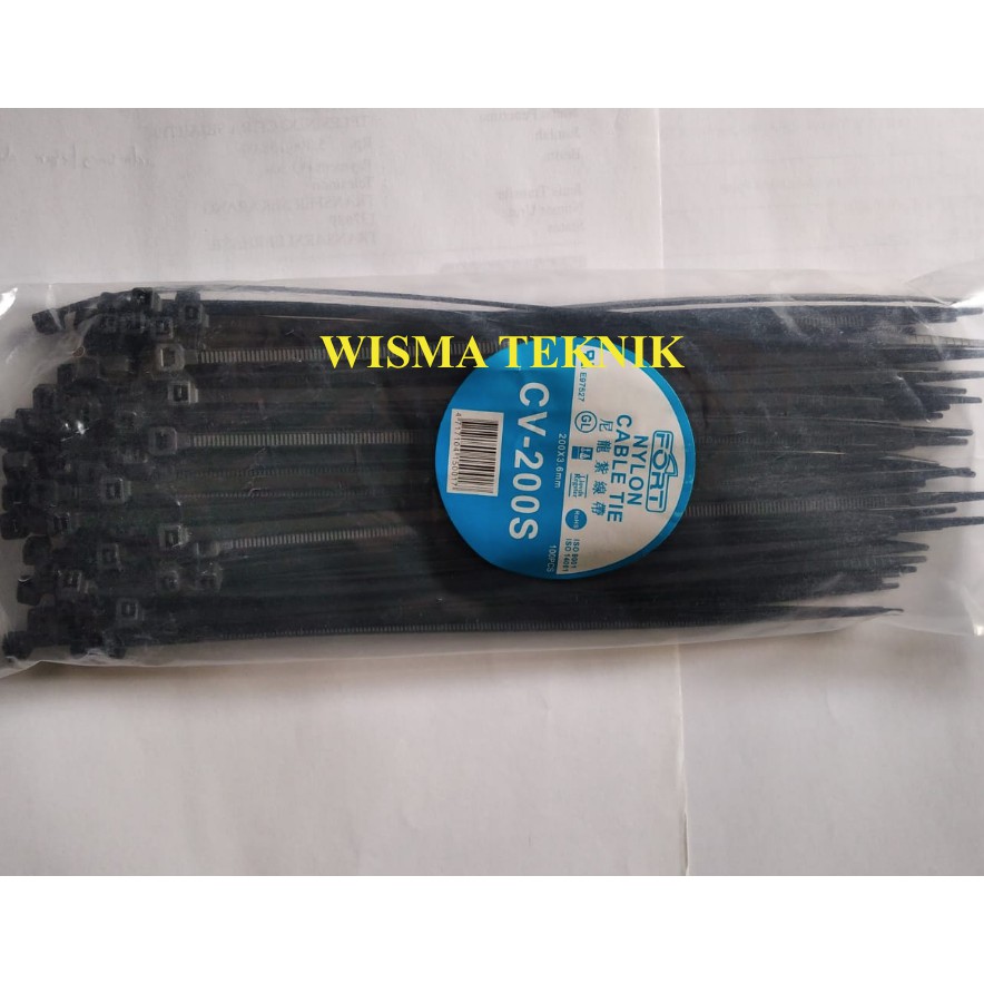Jual KABEL TIES FORT TYPE FSM 4 X 200 MM HITAM | Shopee Indonesia