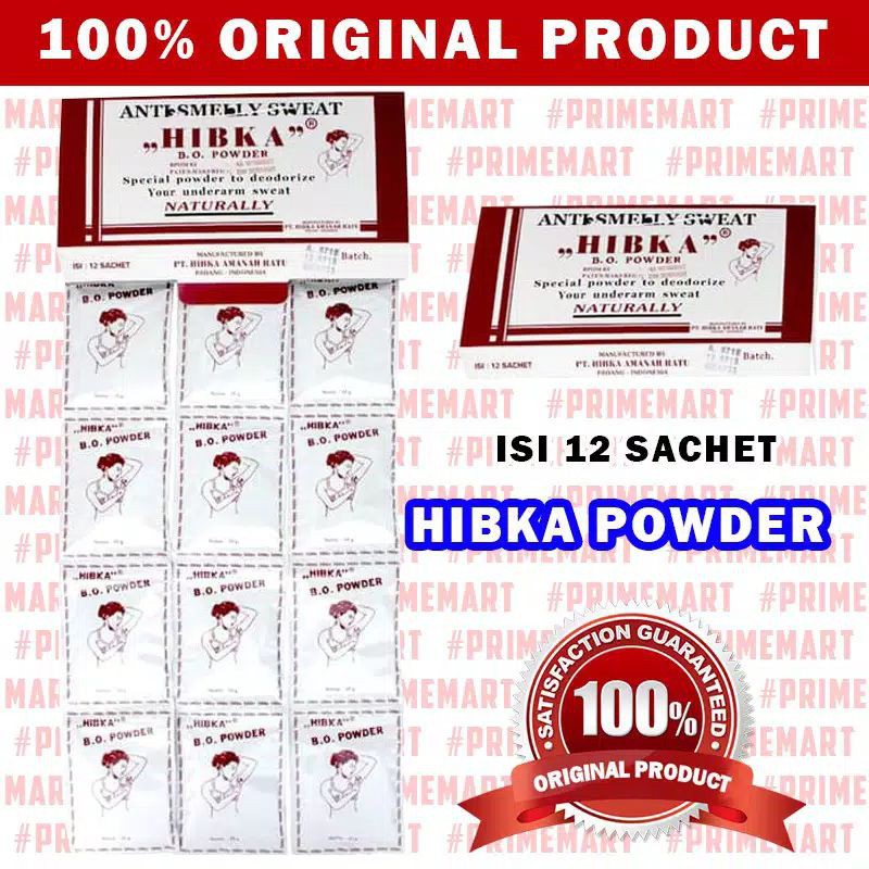 Jual BEDAK HIBKA ANTI BAU KERINGAT / 1 RENCENG ISI 12 SACHET | Shopee ...
