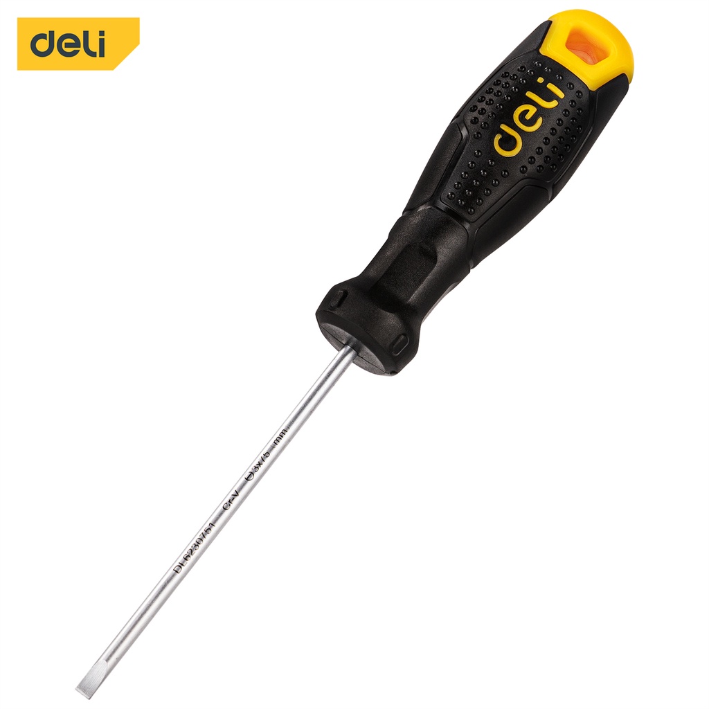 Jual Deli Phillips Screwdriver /Obeng Plus Minus PH0 - 3mm x75mm ...