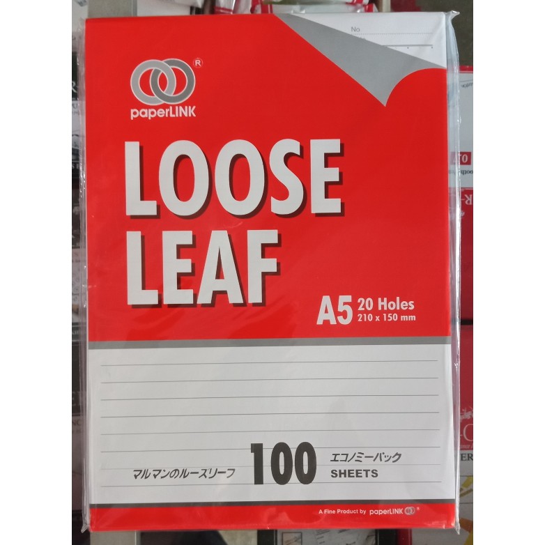 Jual Kertas Loose Leaf / File A5 100 Paperlink Super Murah | Shopee ...